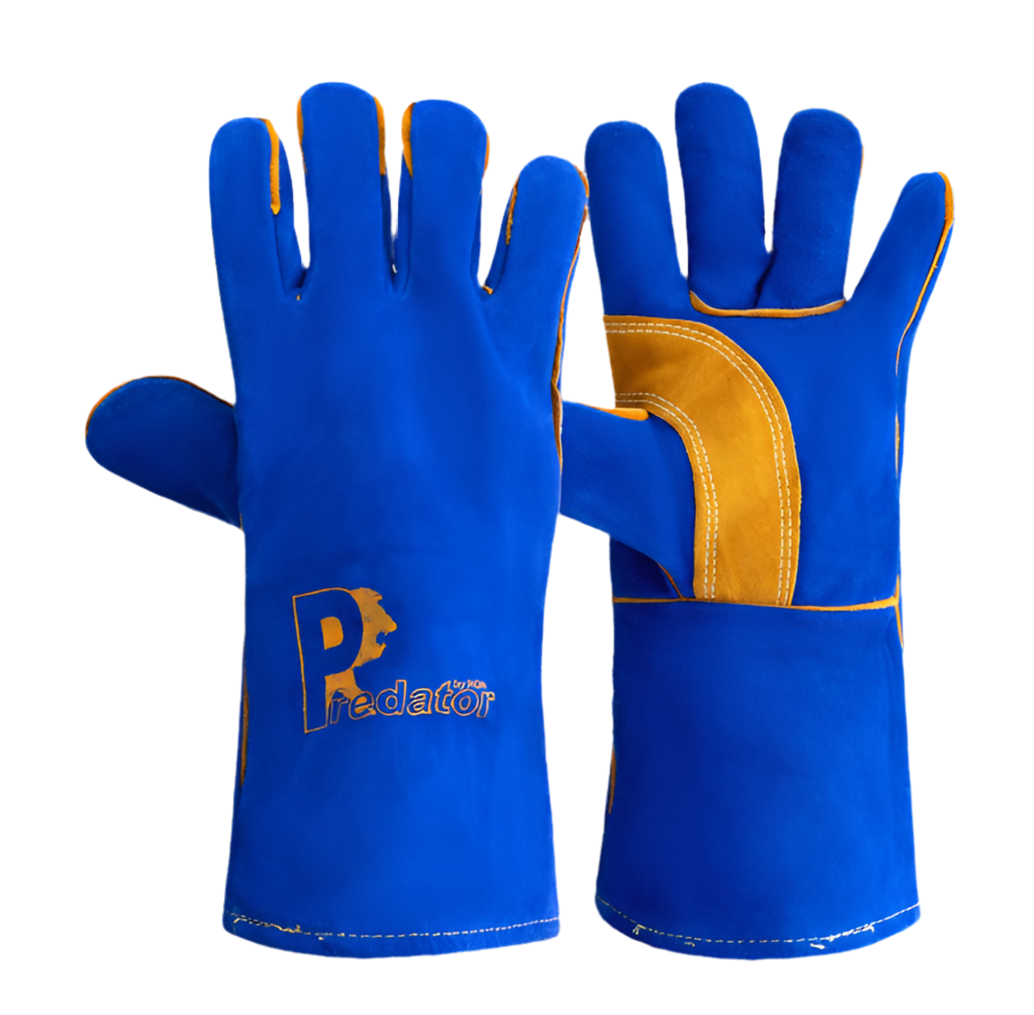 Welders Gauntlet Glove Twaron Blue 14" Cuff Reinforced Lined Size 11 X