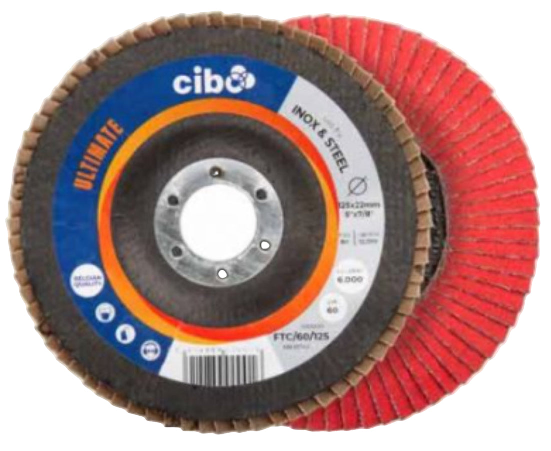 CIBO 125mm Flap Wheel Ceramic P80 Grit Convex FTC/80/125 [25141]